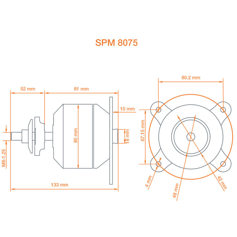 Avian 8075-230Kv Outrunner Brushless Motor | Spektrum
