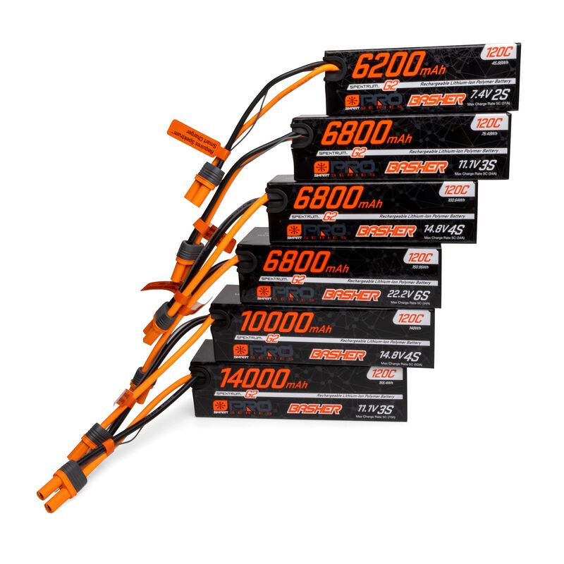7.4V 6200mAh 2S 120C Smart G2 Pro Basher LiPo Battery: IC5 | Spektrum