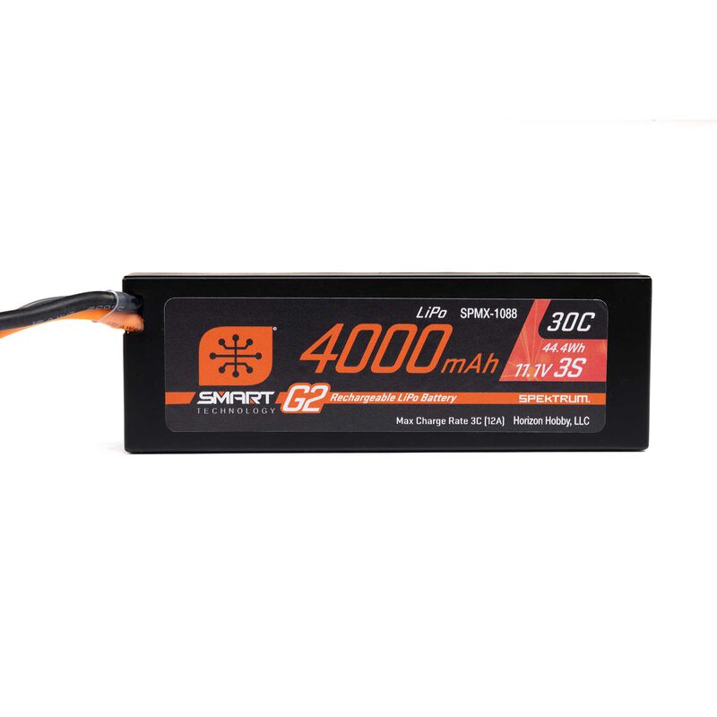 11.1V 4000mAh 3S 30C Smart G2 Hardcase LiPo Battery: IC5 | Spektrum
