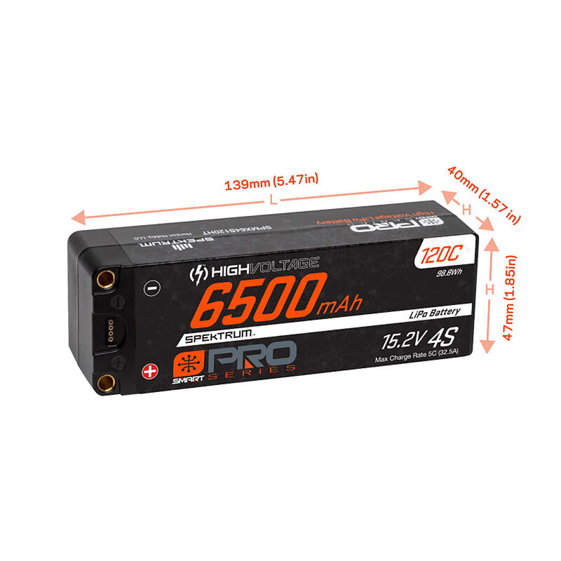 15.2V 6500mAh 4S 120C Smart Pro Race Hardcase HV-LiPo Battery: Tubes ...
