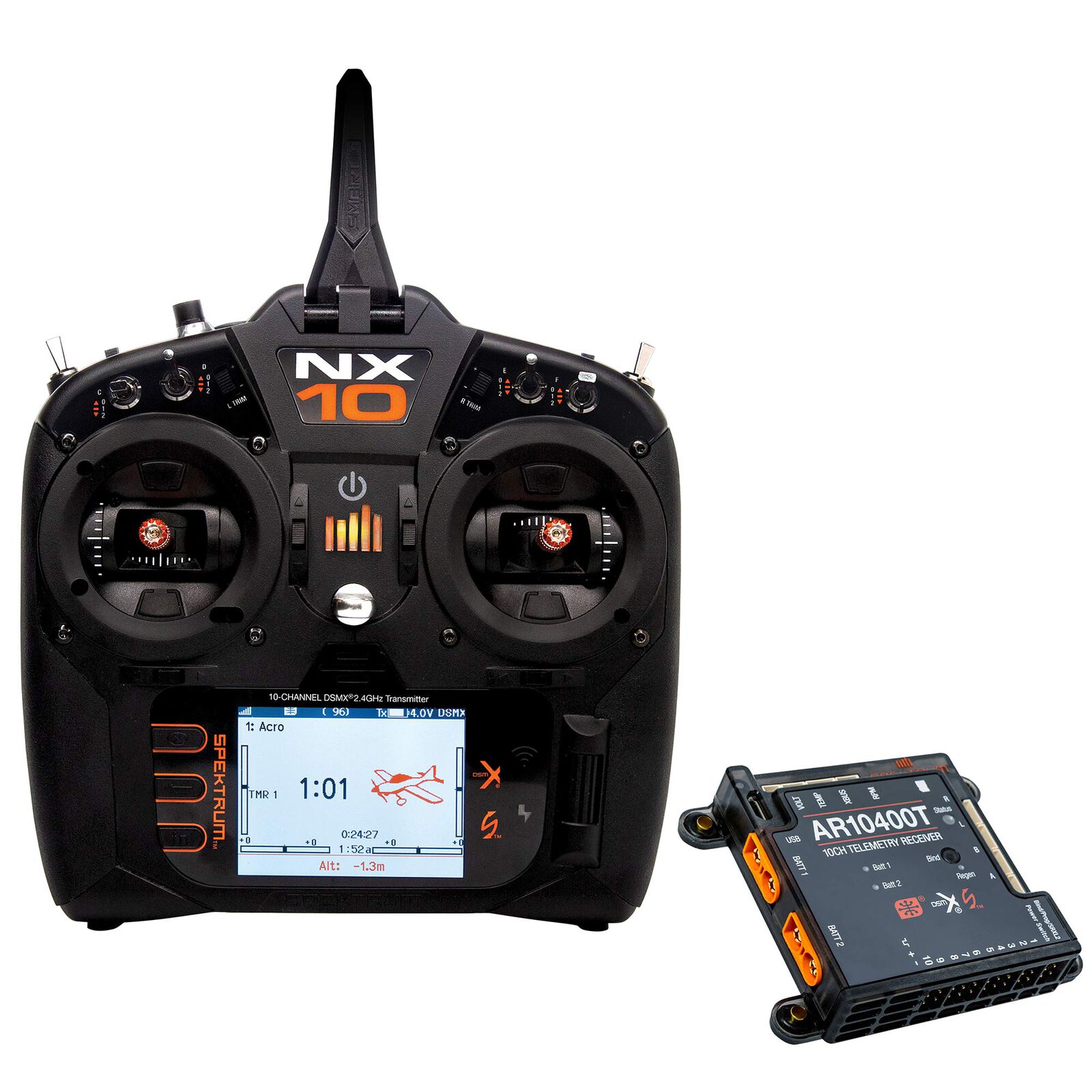 NX10 10-Channel DSMX Transmitter with AR10400T PowerSafe Receiver ...