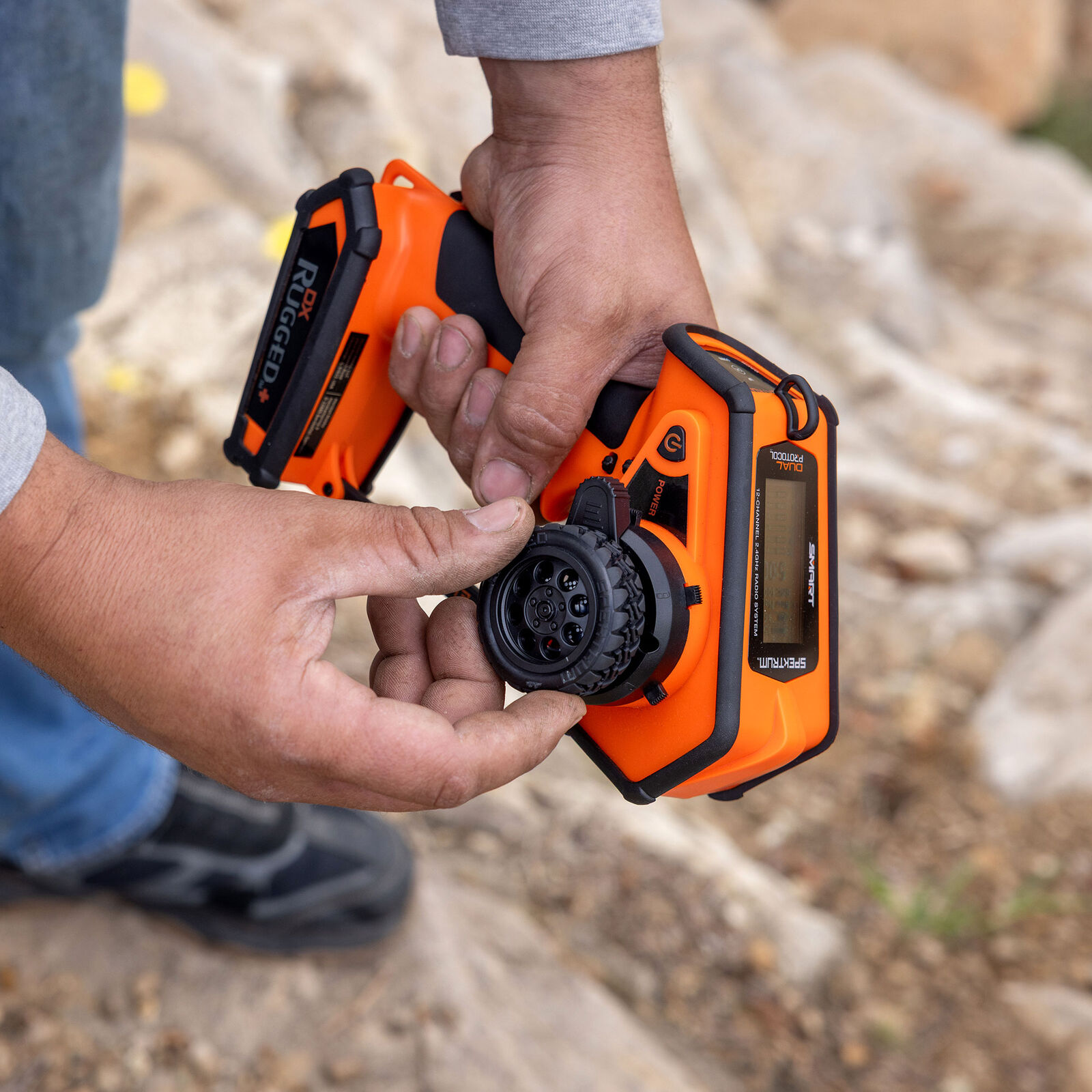 DX Rugged+ 12-Channel DSMR+ Transmitter, Orange | Spektrum