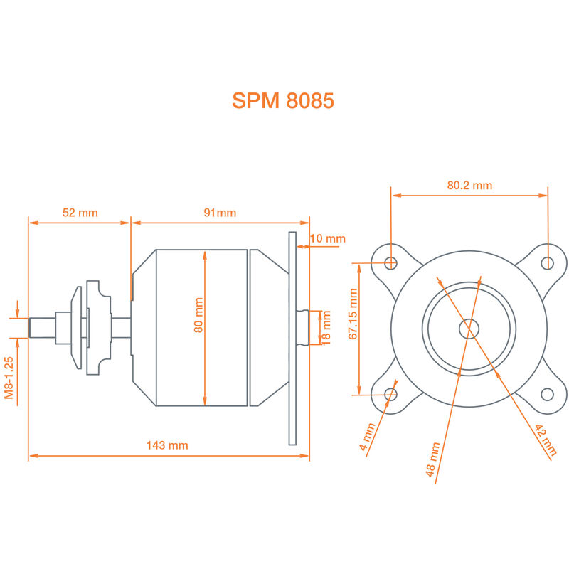 Avian 8085-160Kv Outrunner Brushless Motor | Spektrum